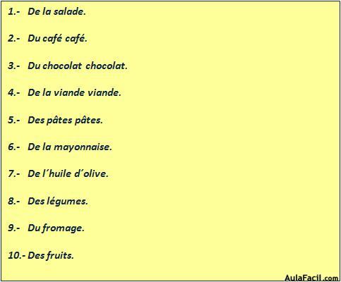 🥇 【 Le partitif: expression de la quantité - Francés Elemental ...
